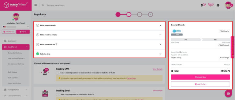 EasyParcel Tutorial for Beginner: Sign Up & Book a Delivery - EasyParcel