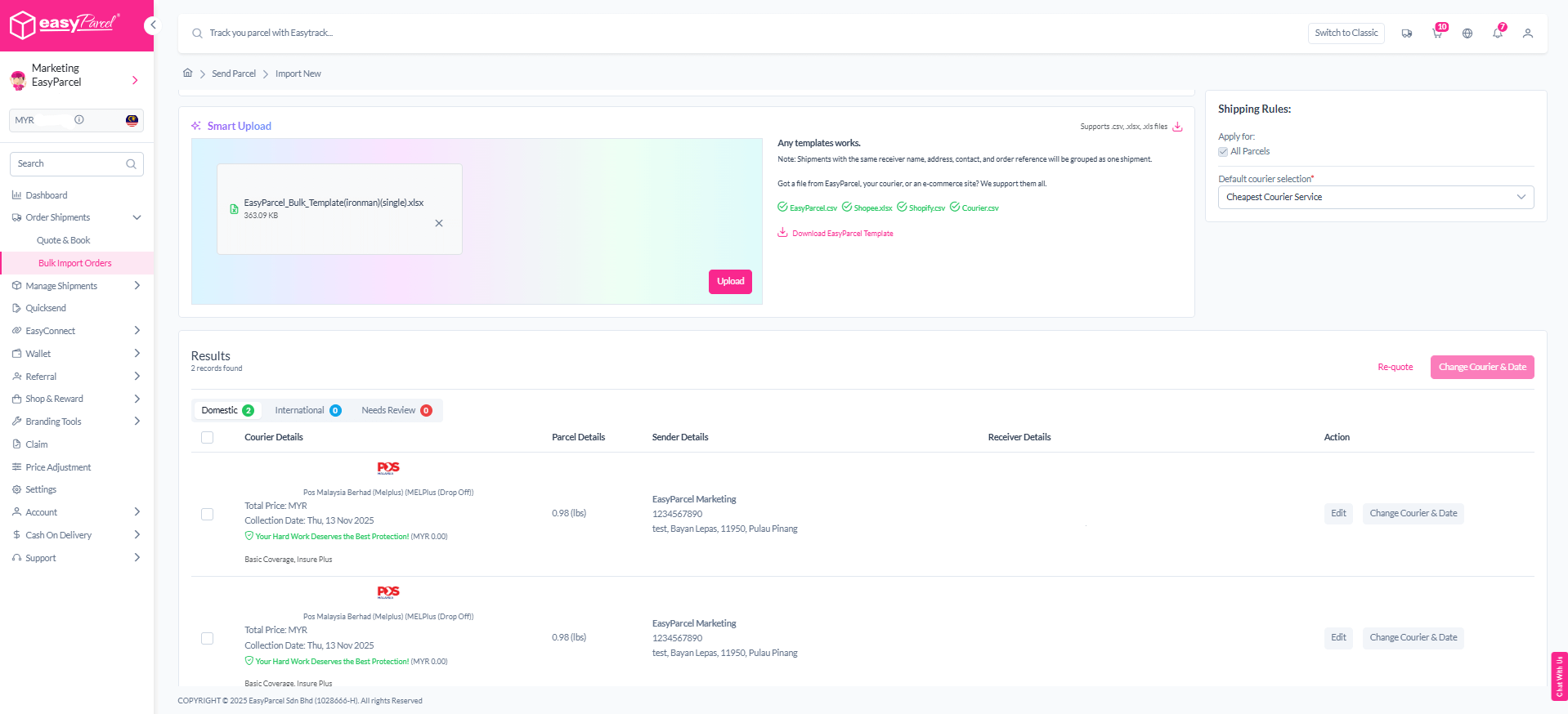 How to Send Bulk Parcels on EasyParcel Next Gen (Bulk Import Orders ...