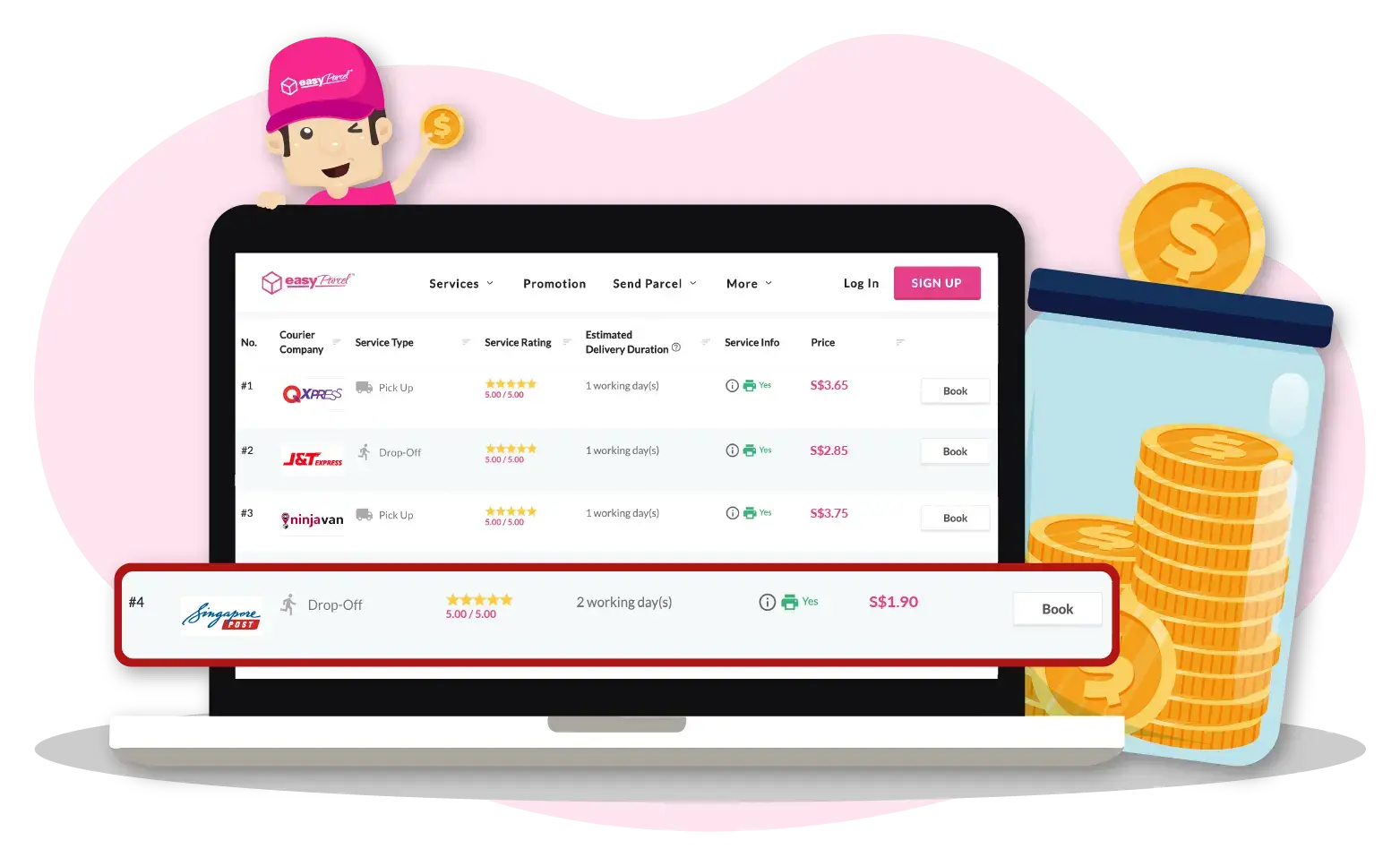 Get Cheaper Postage Rates SingPost with EasyParcel